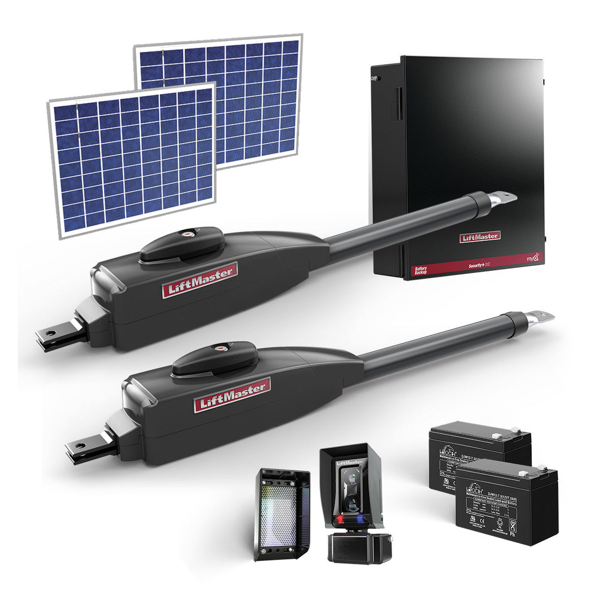 LiftMaster LA412XL20W Dual Solar Swing Gate Openers | EliteGates.net ...